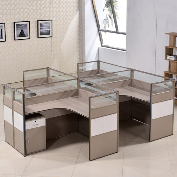 WIKI BOARD L-Shape 4 Person Partition Desk - Wayfair Canada