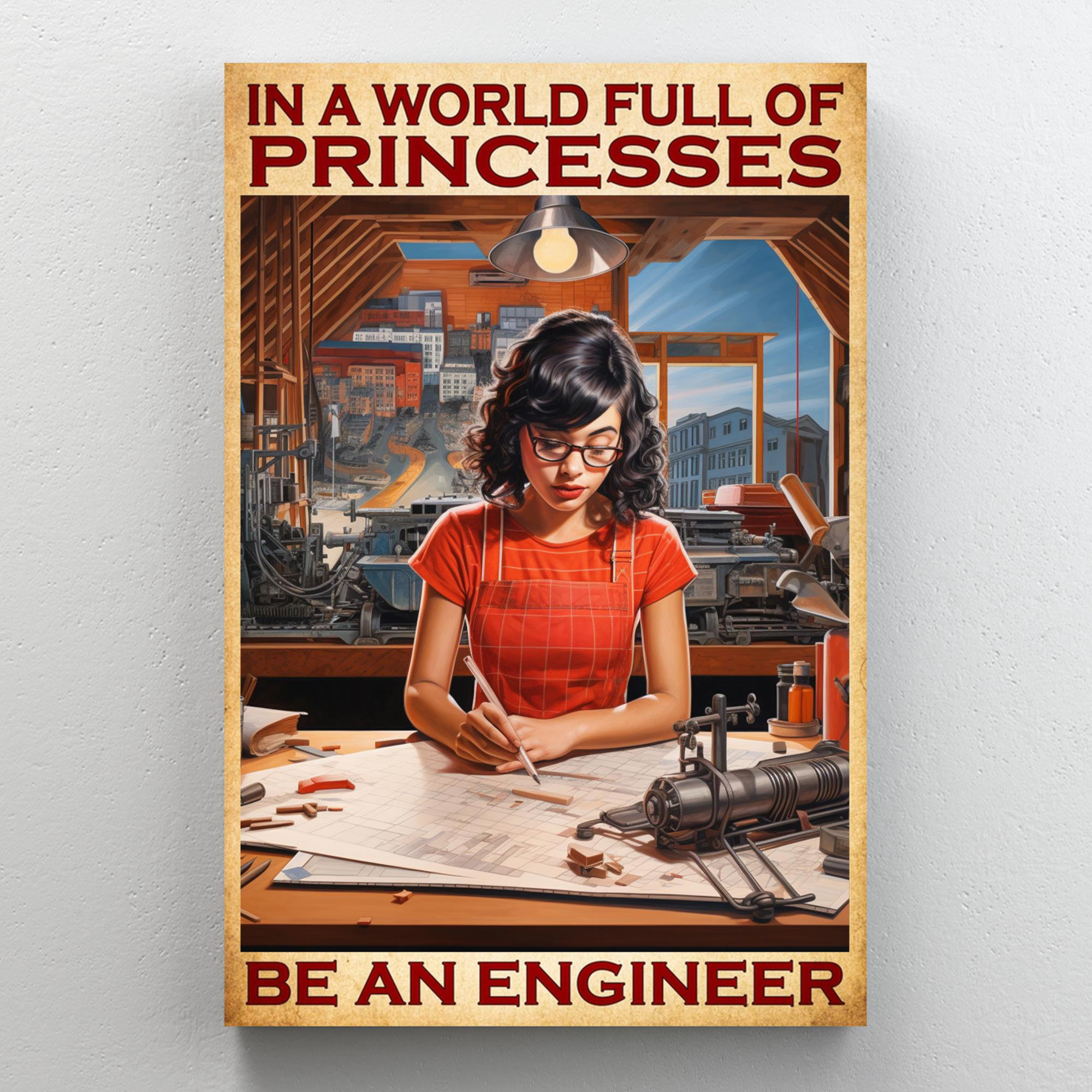 Trinx Jashea Woman Be An Engineer - 1 Piece Rectangle Graphic Art Print ...