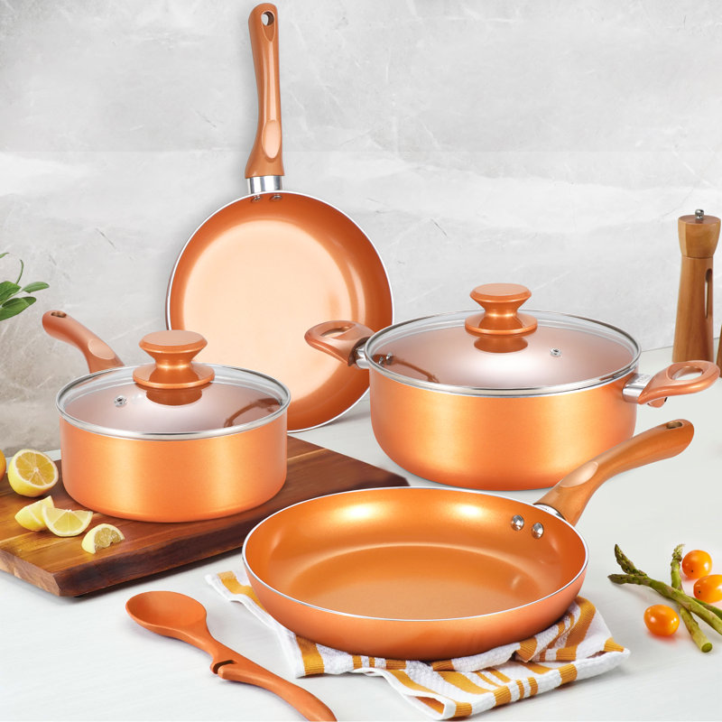 KUTIME 6 - Piece Non-Stick Aluminum Cookware Set & Reviews | Wayfair