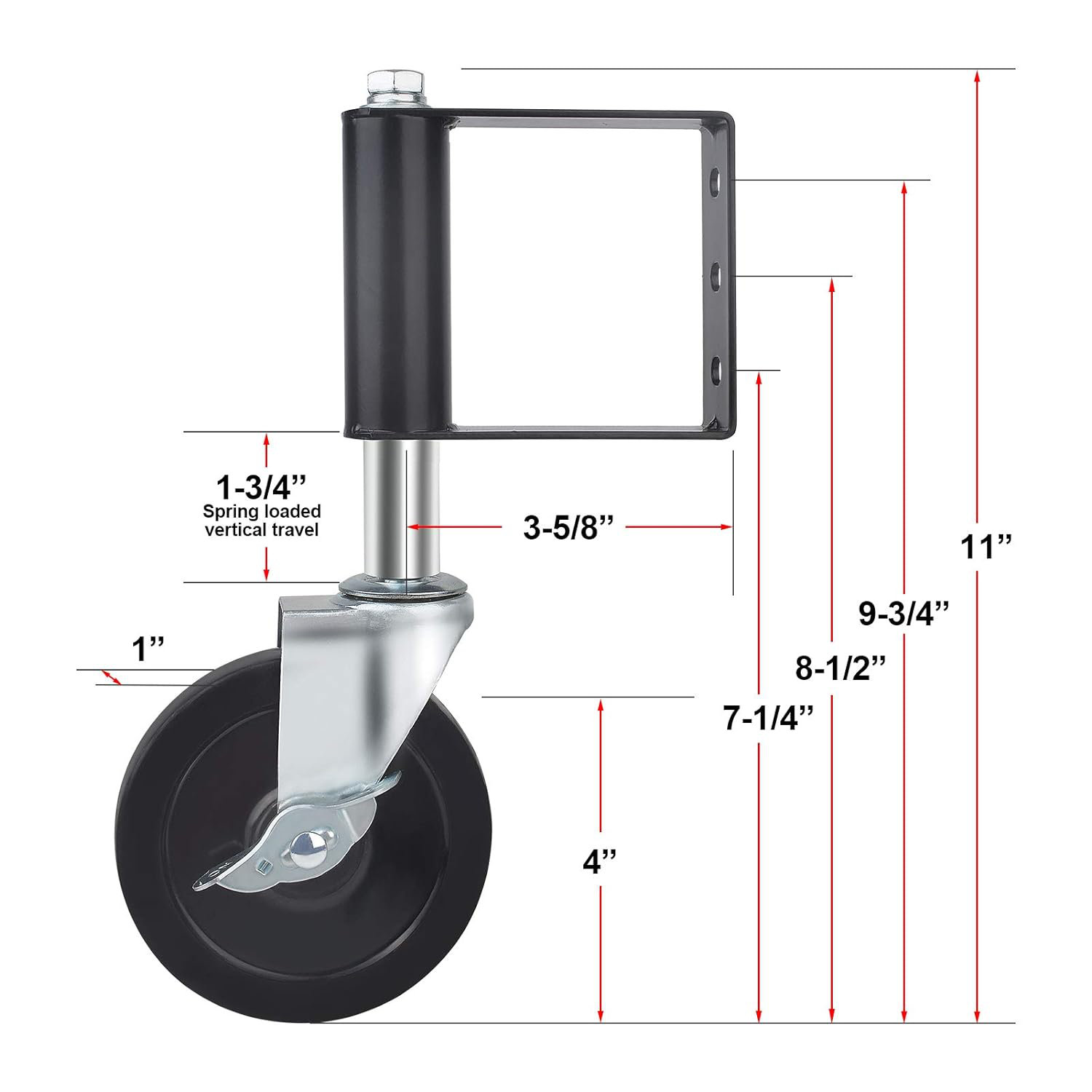 ColourTree Heavy Duty Gate Wheel Spring-Loaded Gate Casters & Reviews ...
