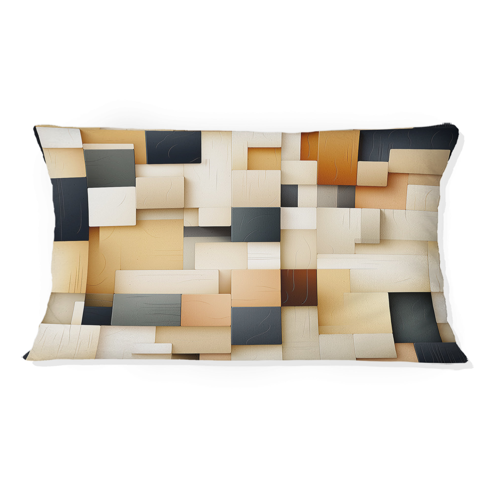 Design Art Abstract Taupe Blockchain Blocks - Throw PillowAbstract Coral Reef Multicolor Azure ...