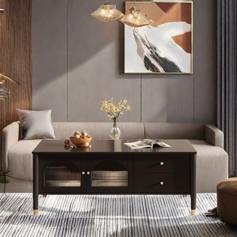 LIZIYE Hardwood coffee table with smooth texture | Wayfair