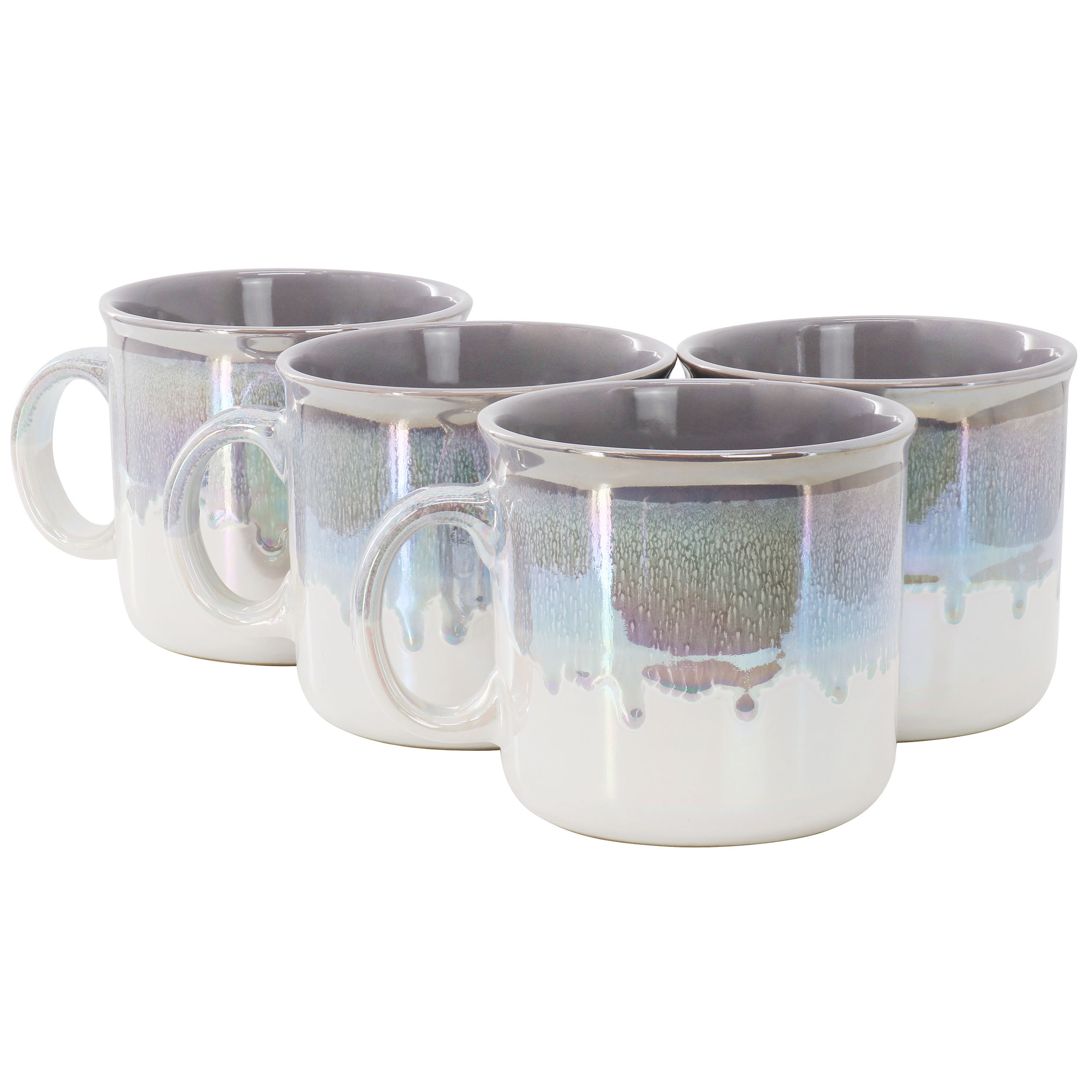 Gibson Meritage Luster 4 Piece 19.8 Ounce Reactive Glaze Stoneware Can ...