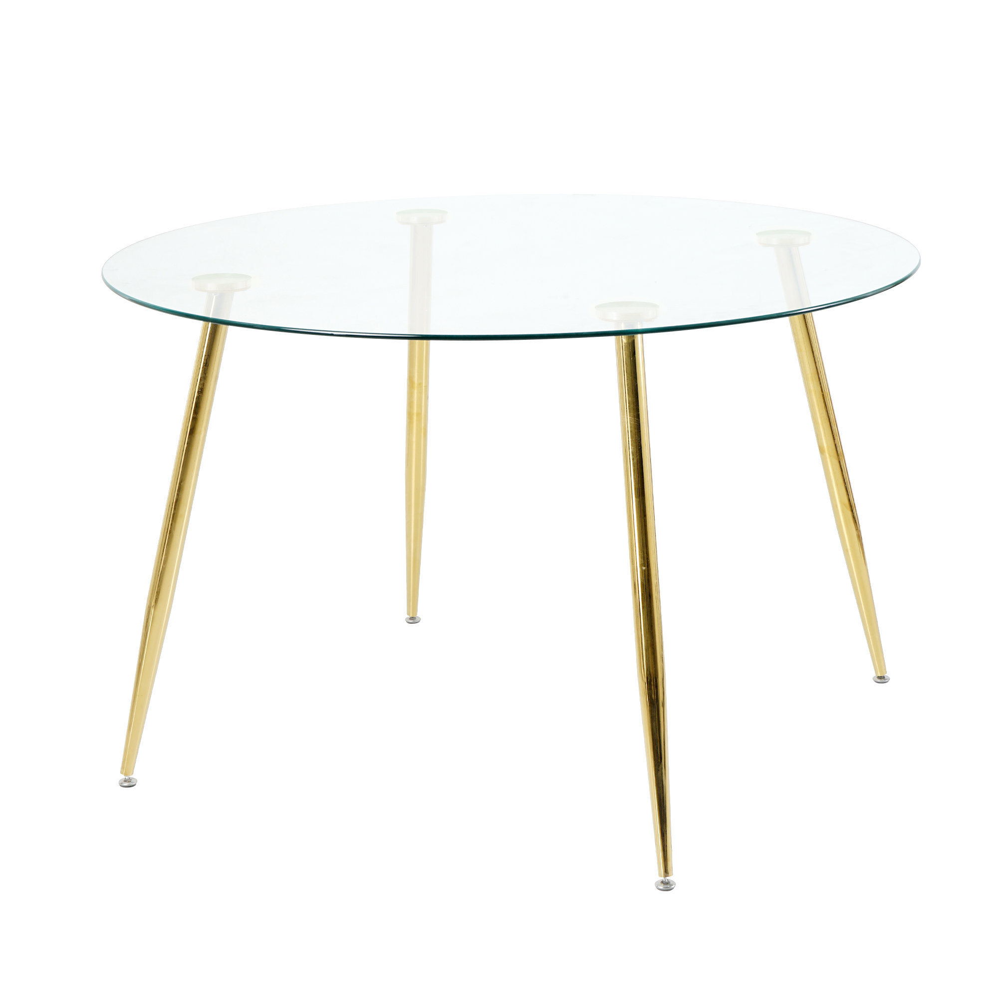 Mercer41 Modern minimalist round glass dining table - Wayfair Canada