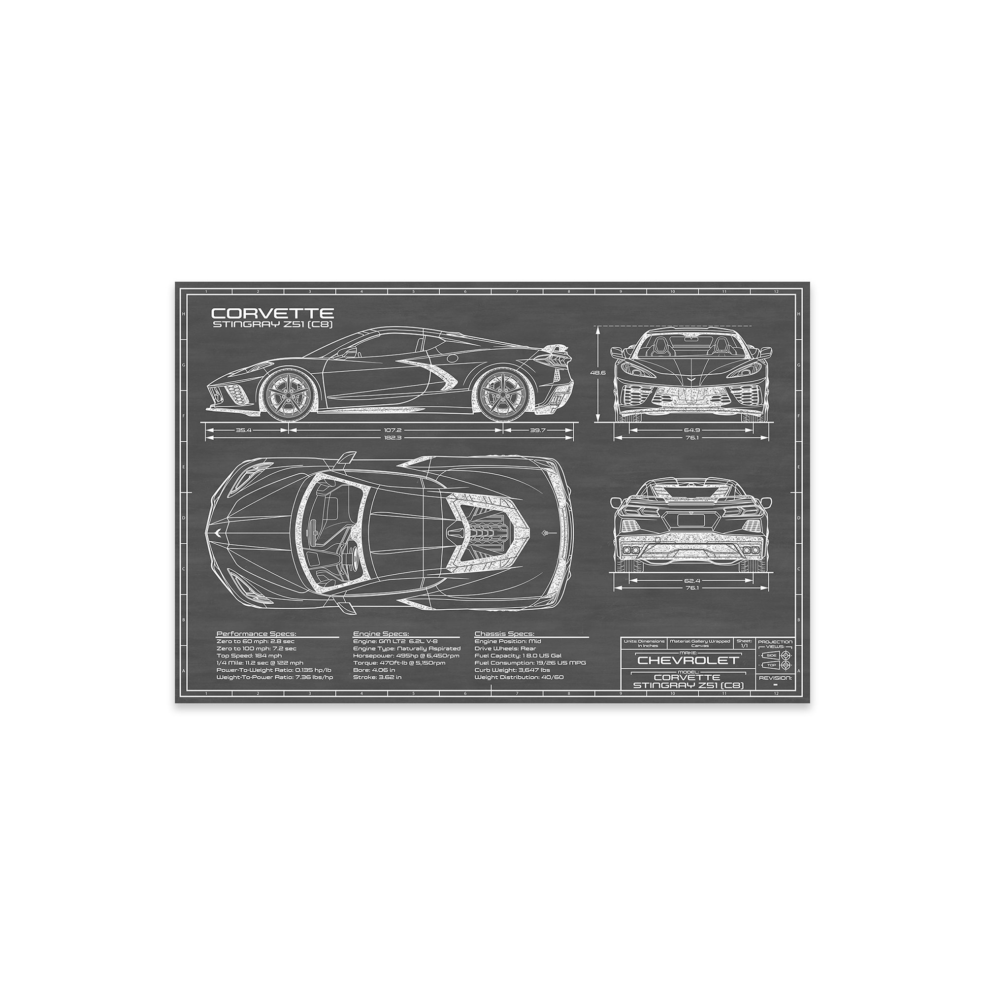 Williston Forge Corvette (C8) Stingray Black by Action Blueprints | Wayfair