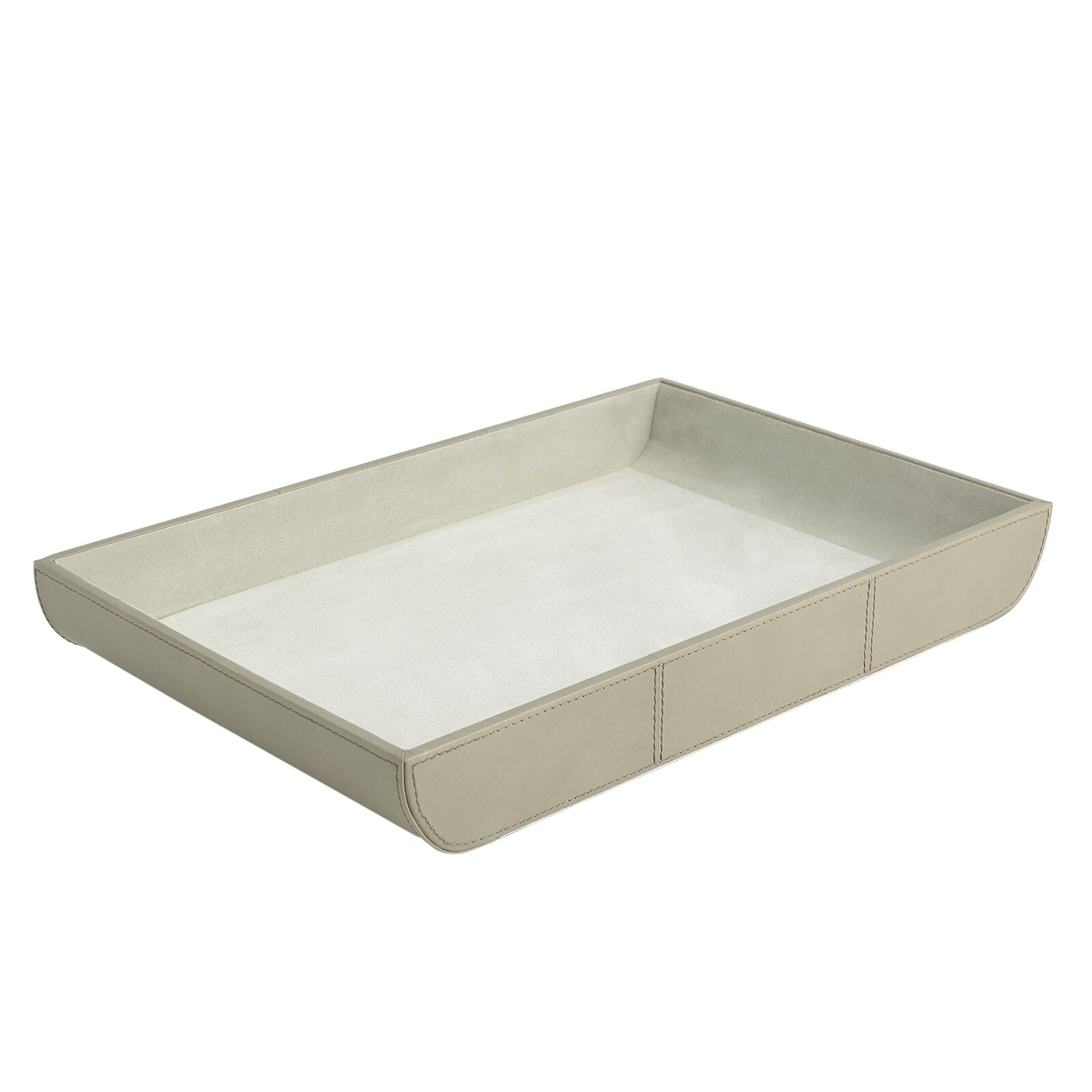 Global Views Curved Corner Tray-Light Grey | Wayfair