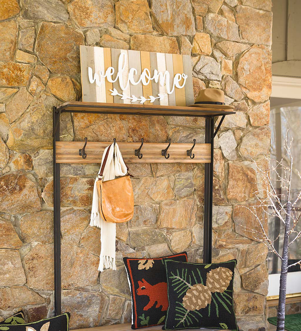 Plow & Hearth Hall Tree Coat Rack with Shoe Storage & Reviews | Perigold