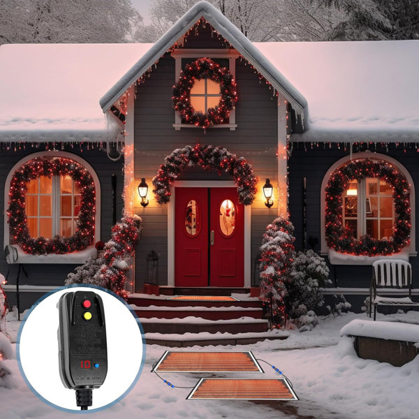 Priyet 20 x 30 Inches Heated Snow Melting Mat Heat Walkway Driveway Mat ...