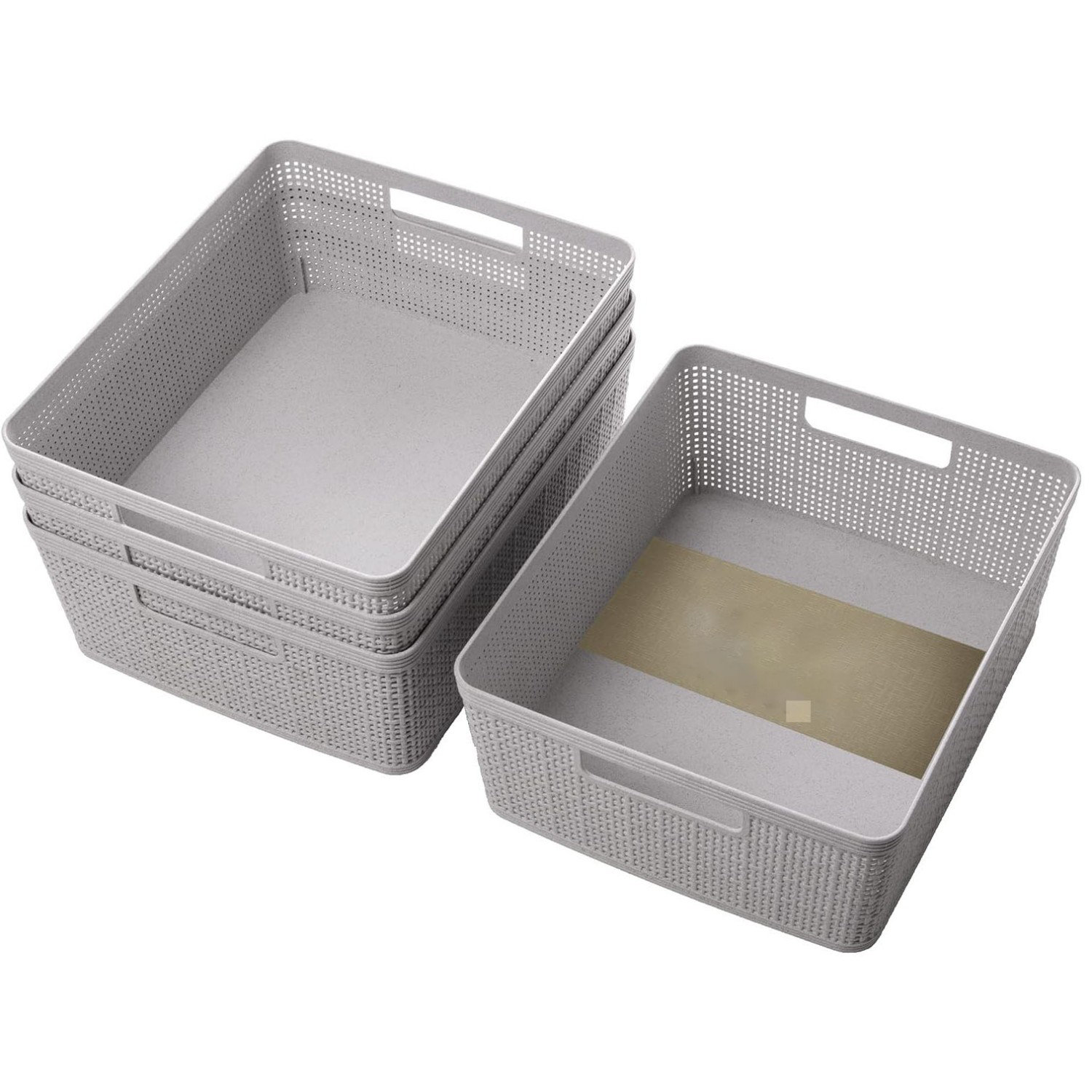 Ameriwood Woven Plastic Basket , 4-Pack | Wayfair