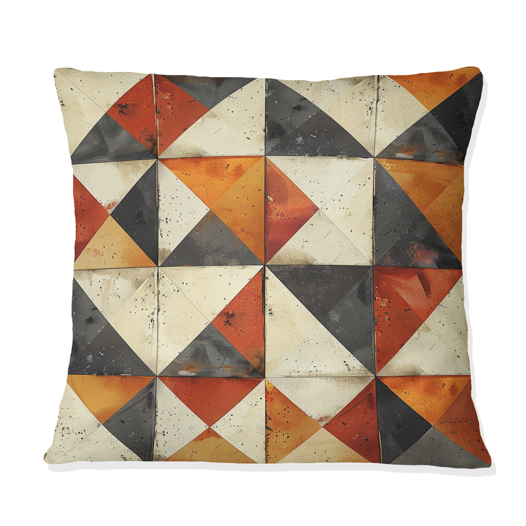 Design Art Brown Geometric Print I - Midcentury Throw Pillow | Wayfair
