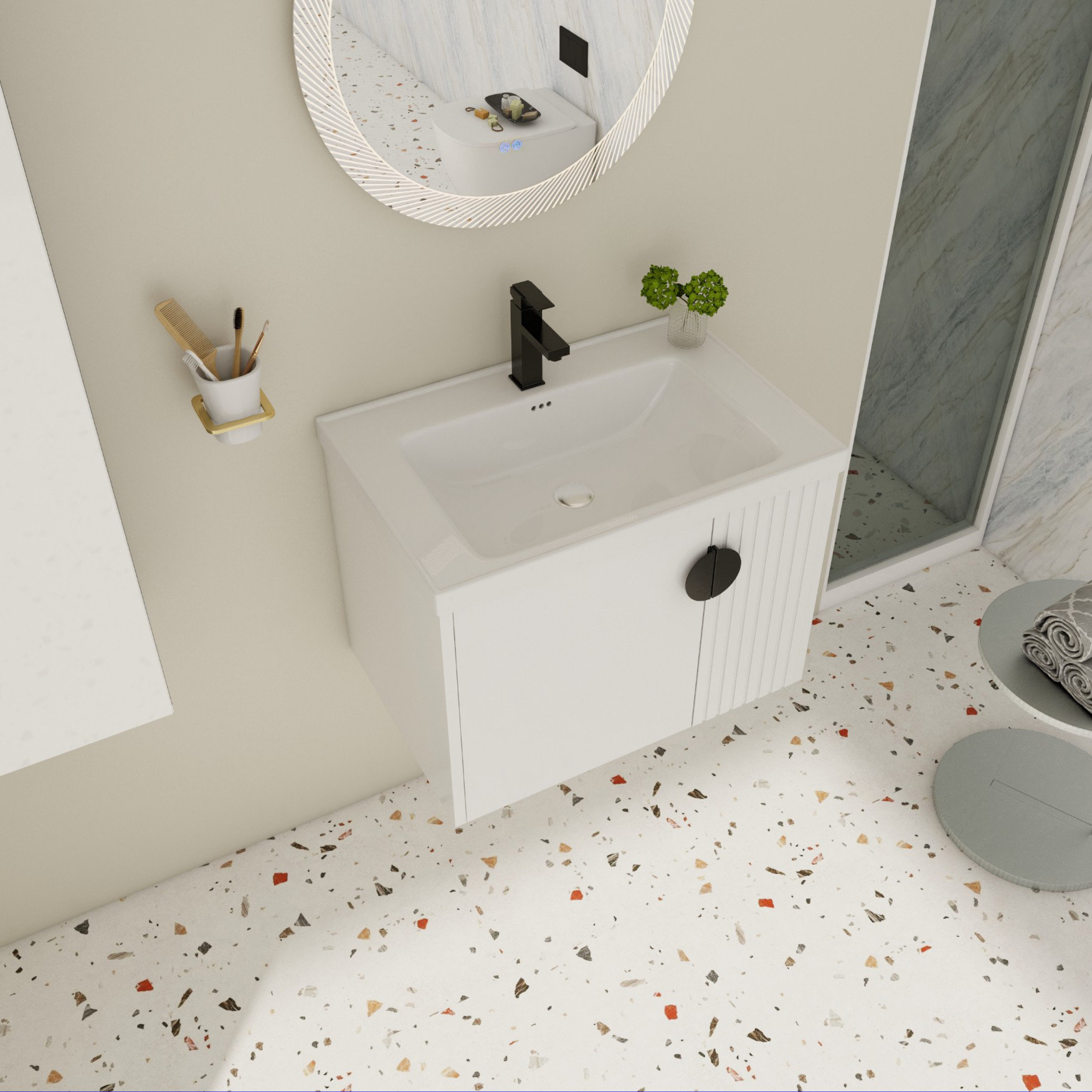 Ebern Designs 28-inch bathroom vanity with ceramic sink | Wayfair