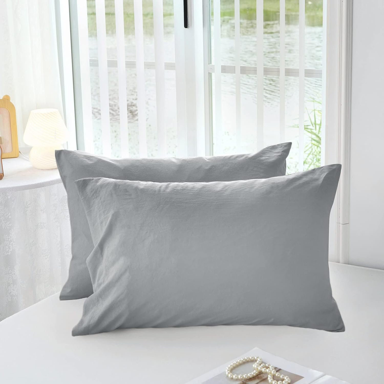 MAGBIX Super Soft Pillowcase - Washed Microfiber Lightweight Pillow ...
