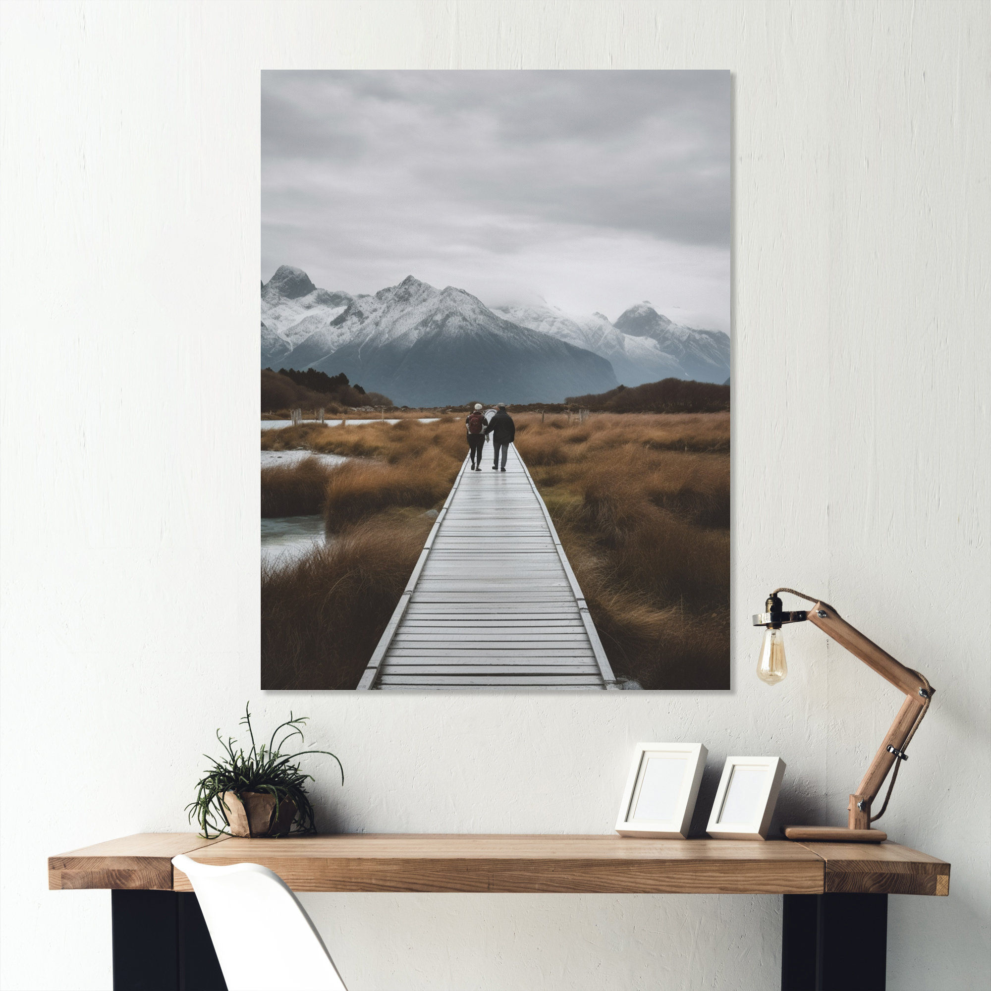 Millwood Pines Mountain Hiking Photo IV - Hikers Metal Wall Decor ...