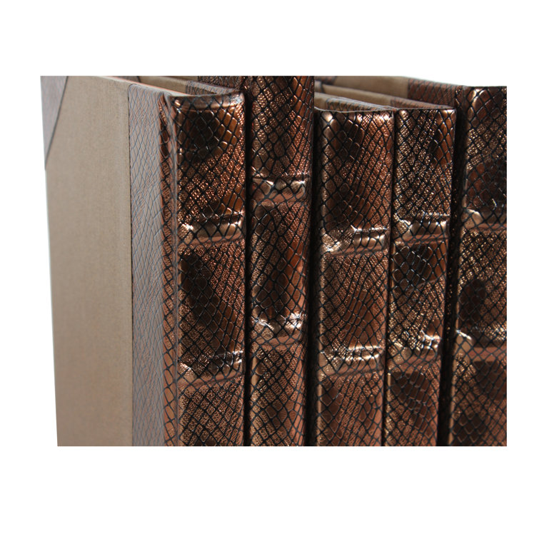 Leather Books 5 Piece Exotic Metallic Decorative Book Set | Perigold