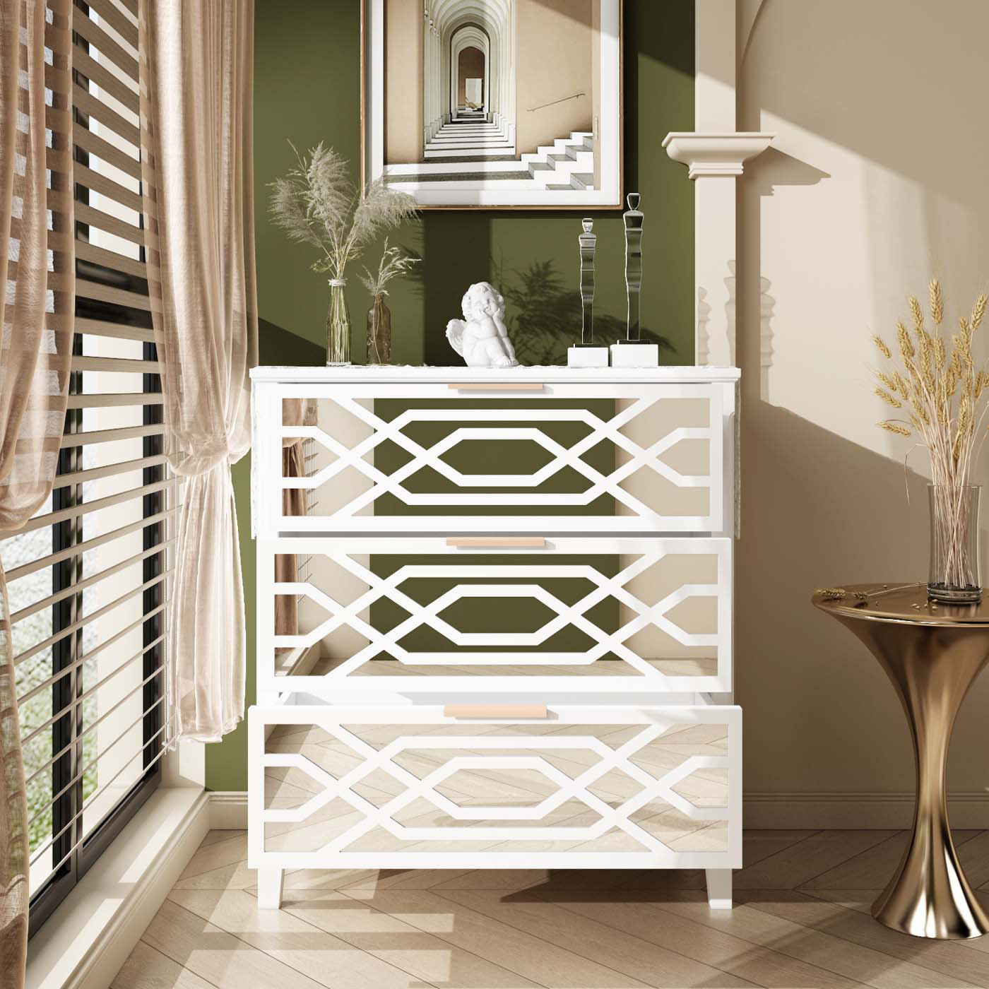 Willa Arlo™ Interiors Ascencio 26" Wide 3 Mirrored Drawer Dresser ...