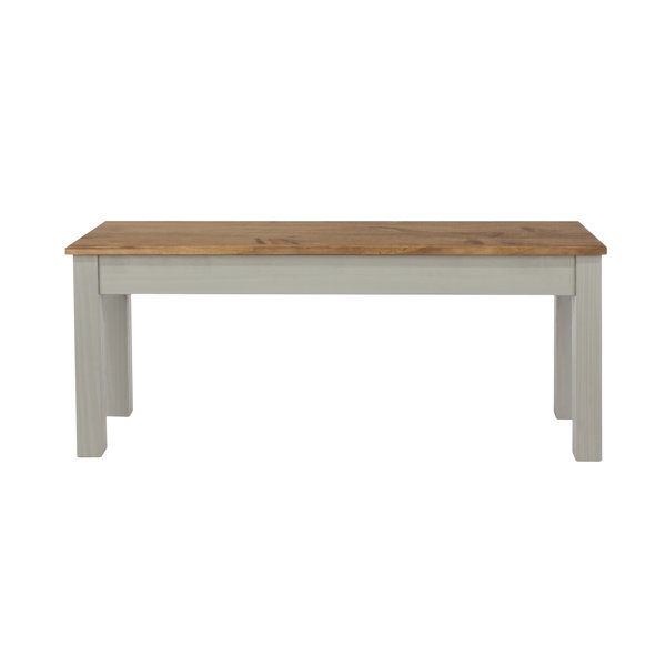 Lark Manor Lucian large Wood Bench, grey and antique wax finish ...