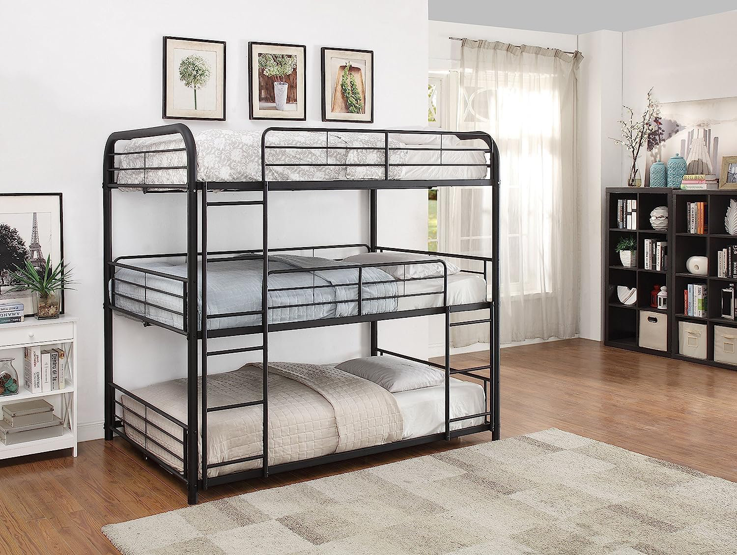 Isabelle & Max™ Cairo Triple Bunk Bed - Twin, Sandy Black (1Set/2Ctn) | Wayfair