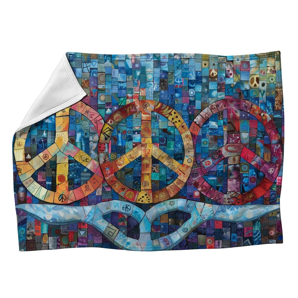 VisionDecor Peace Symbol Fleece Throw Blanket - Abstract Throws for ...