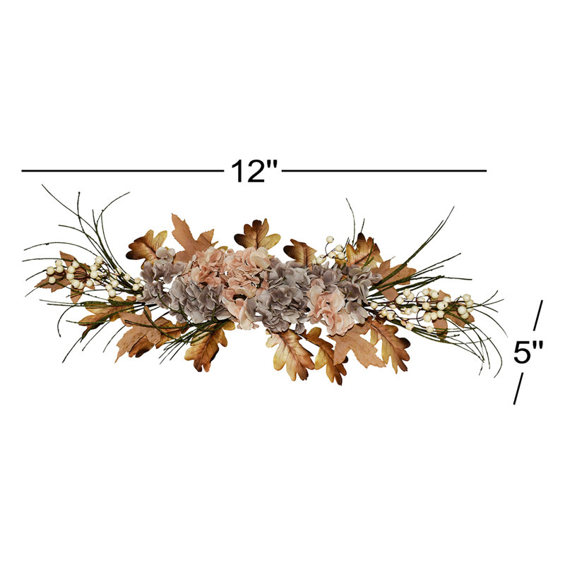 Primrue 36" Terracotta Hydrangea Swag | Wayfair