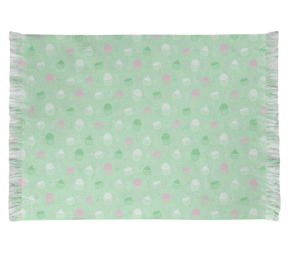 East Urban Home Mcguigan Striped Cupcake Green Area Rug | Wayfair