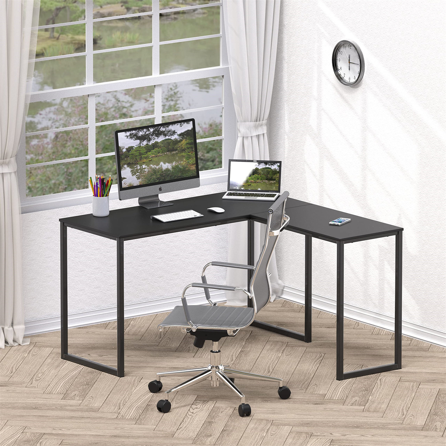 17 Stories Chaddie L-Shaped Writing Desk | Wayfair