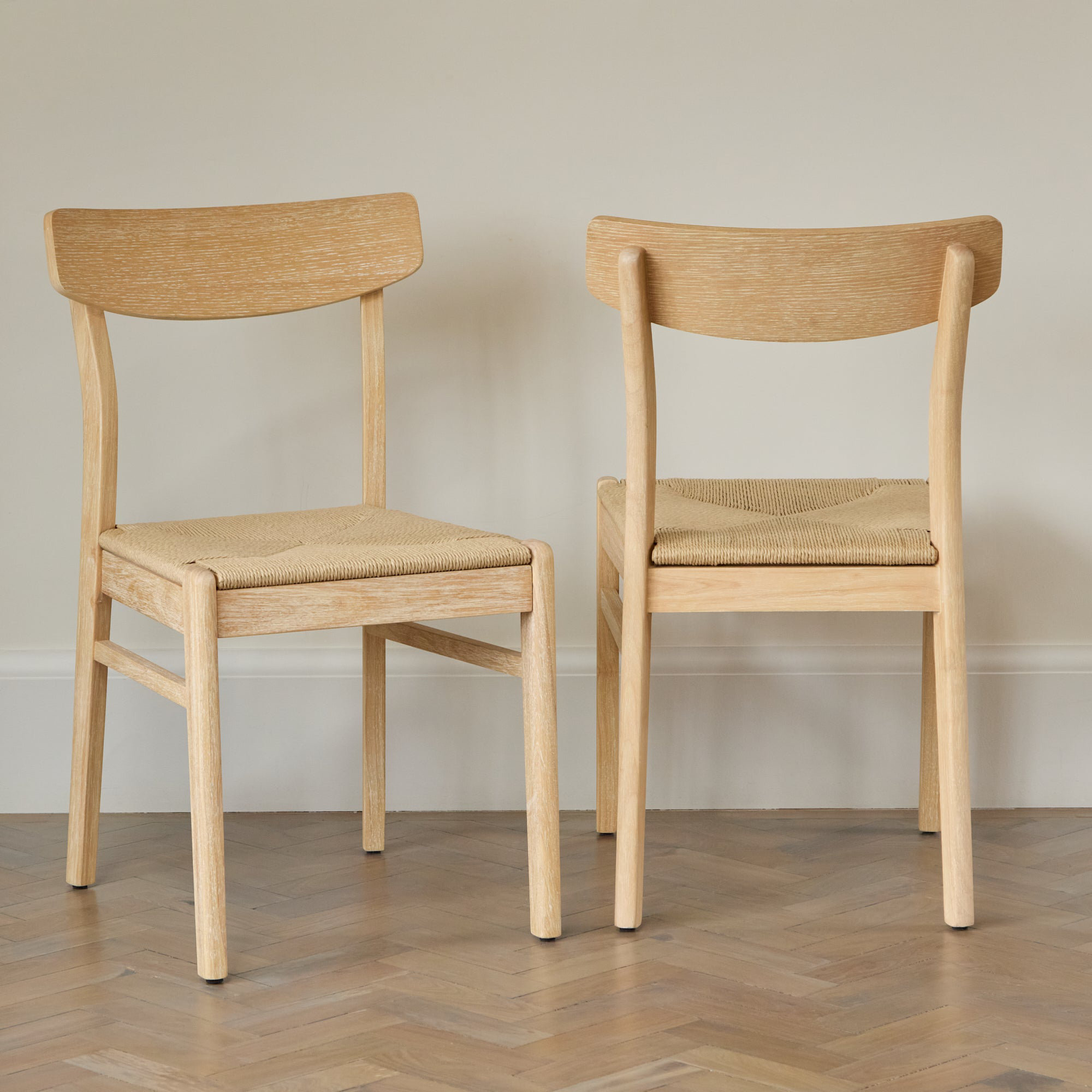 Fleur De Lis Living Whitewash Oak Dining Chairs - Set of 2 | Wayfair.co.uk