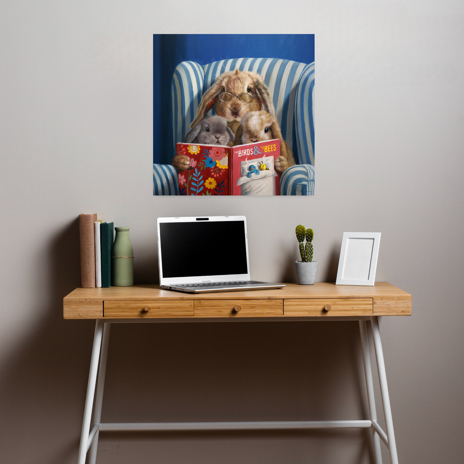 Red Barrel Studio® The Talk Contemporary Rabbit Urban Forest Art | Wayfair