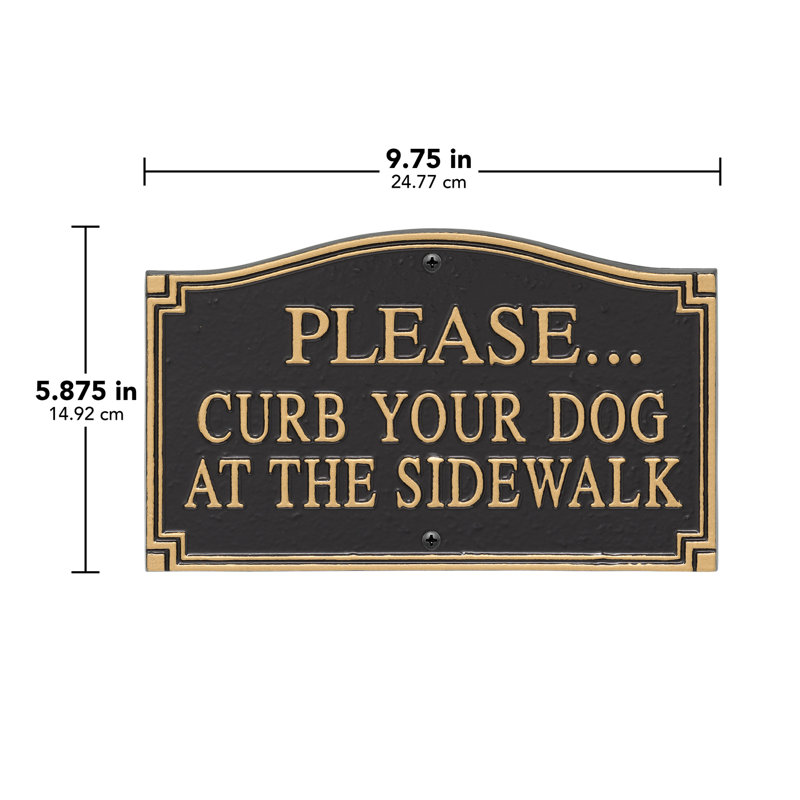 Whitehall Products Please Curb Your Dog At The Sidewalk Garden Sign ...