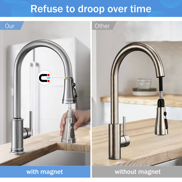 Aida KPAIDA Pull Down Single Handle Kitchen Faucet with Magnetic ...