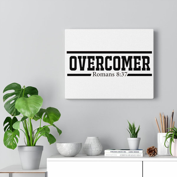 Trinx Scripture Canvas Overcomer Romans 8:37 Christian Wall Art Bible ...