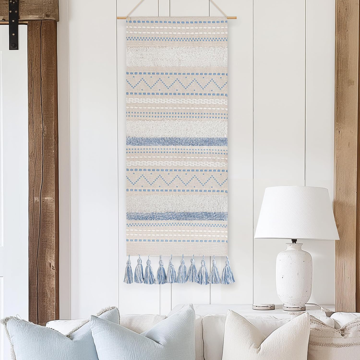 AMIPOR Long Vertical Wall Hanging Tapestry Coastal Woven Boho Farmhouse ...