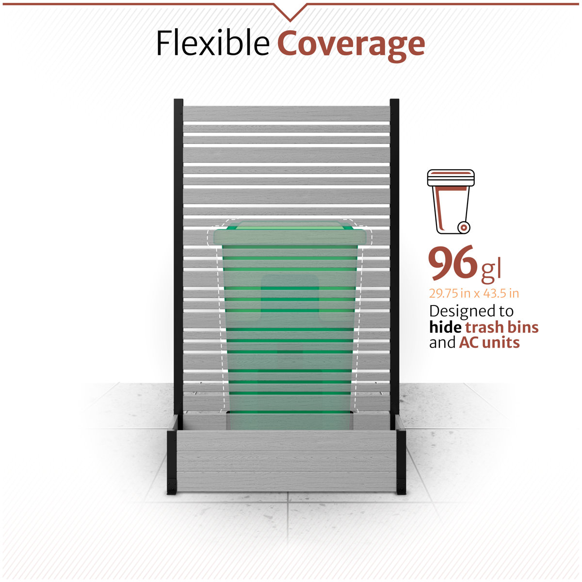 Enclo 6ft H x 3.8ft W x 1ft L (1 Screen w/Planter) Freestanding Enclo ...