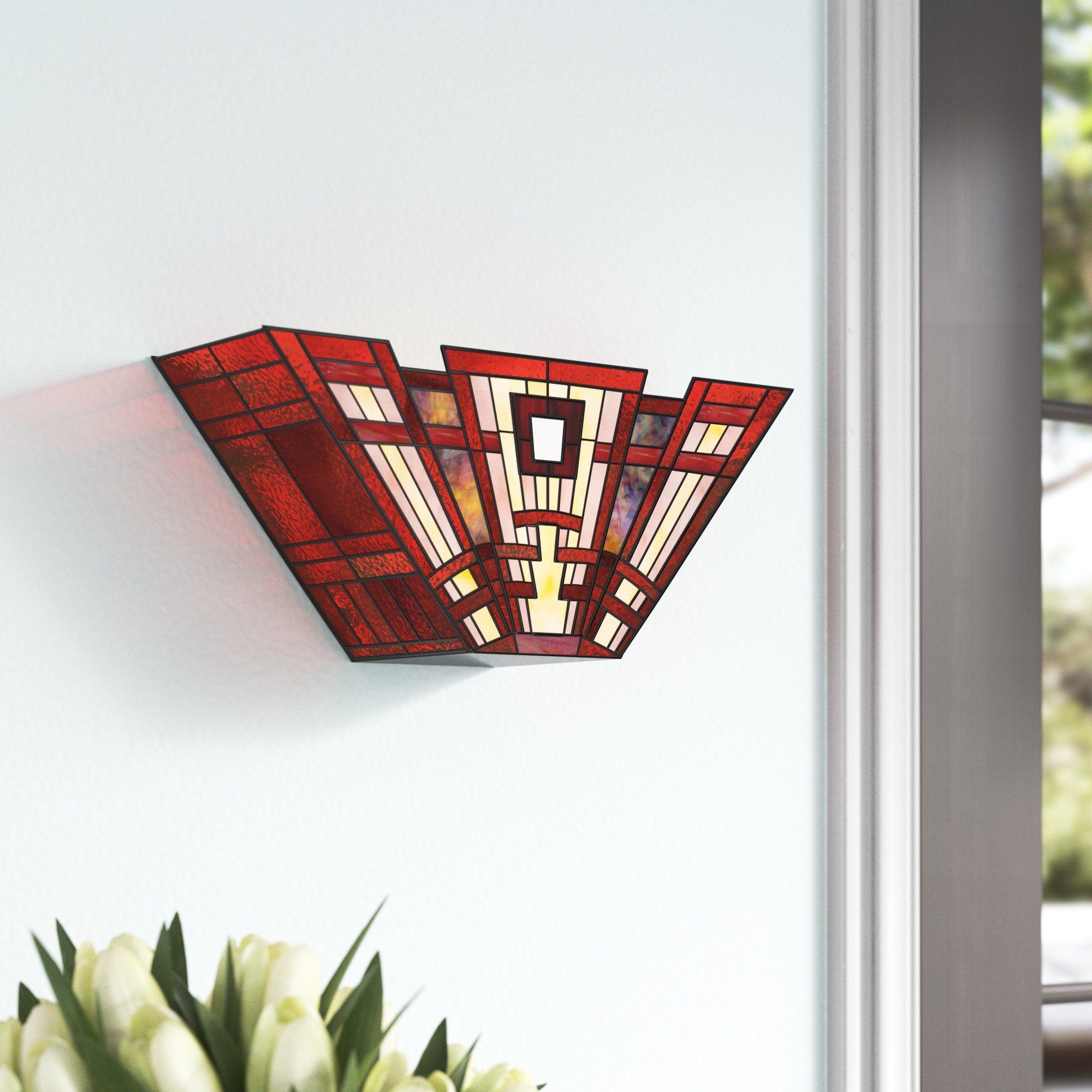 Lark Manor™ Alekya Tiffany 1-Light Flush Mount & Reviews | Wayfair