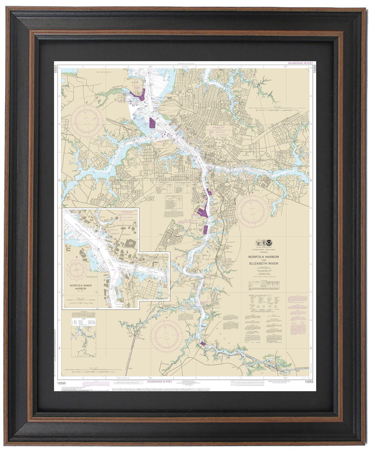 Longshore Tides Norfolk Harbor And Elizabeth River | Nautical Chart ...