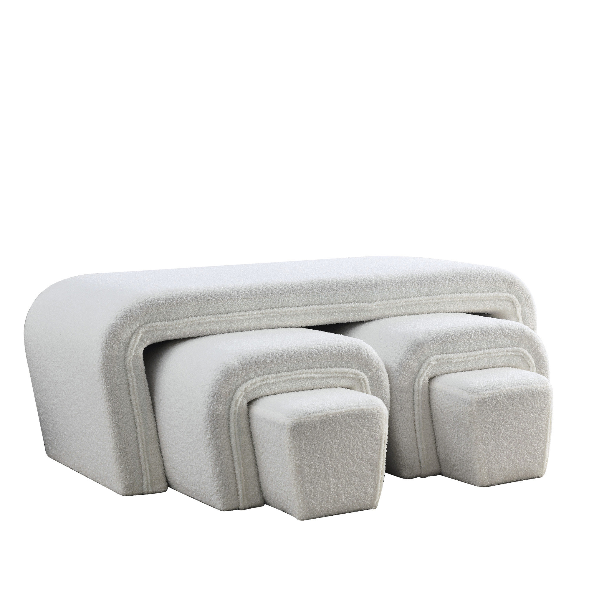 Latitude Run® Contemporary Upholstered Nesting Bench Set For Stylish ...