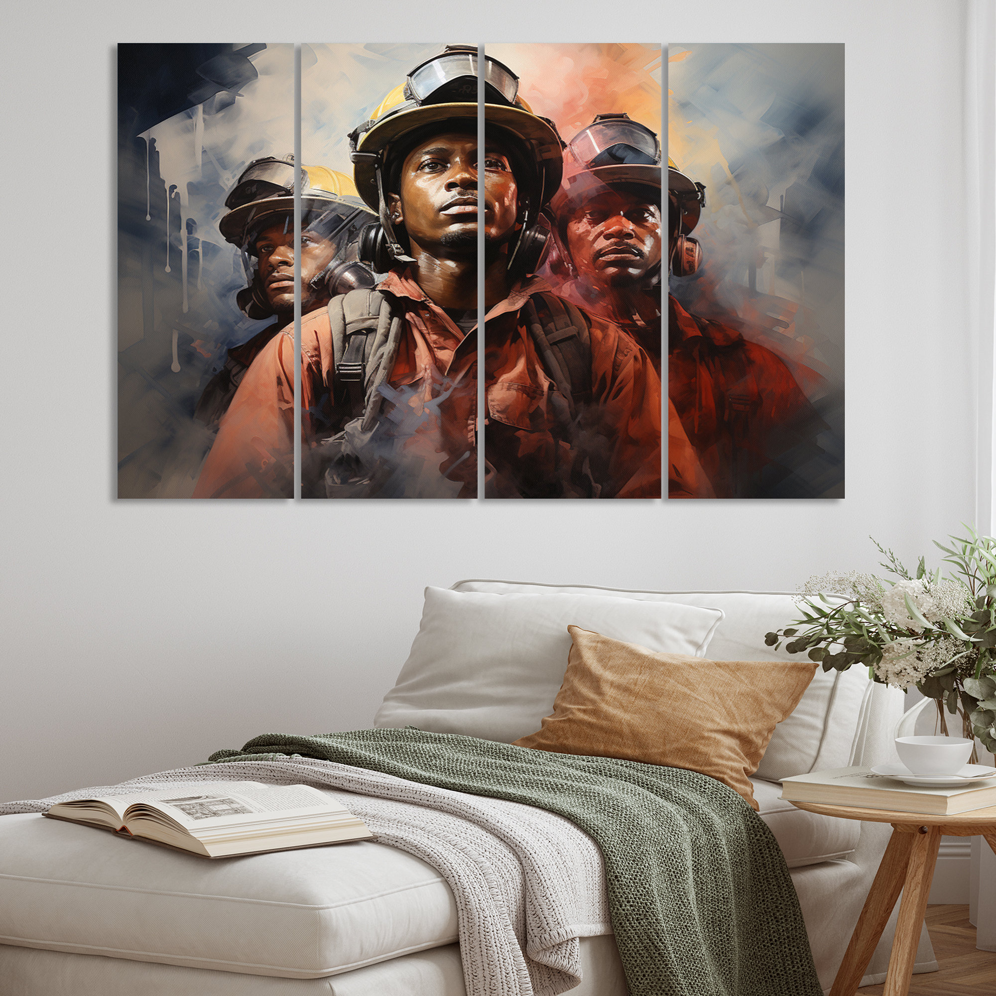 Winston Porter Fireman Heroes In Action I On Canvas 4 Pieces Print ...