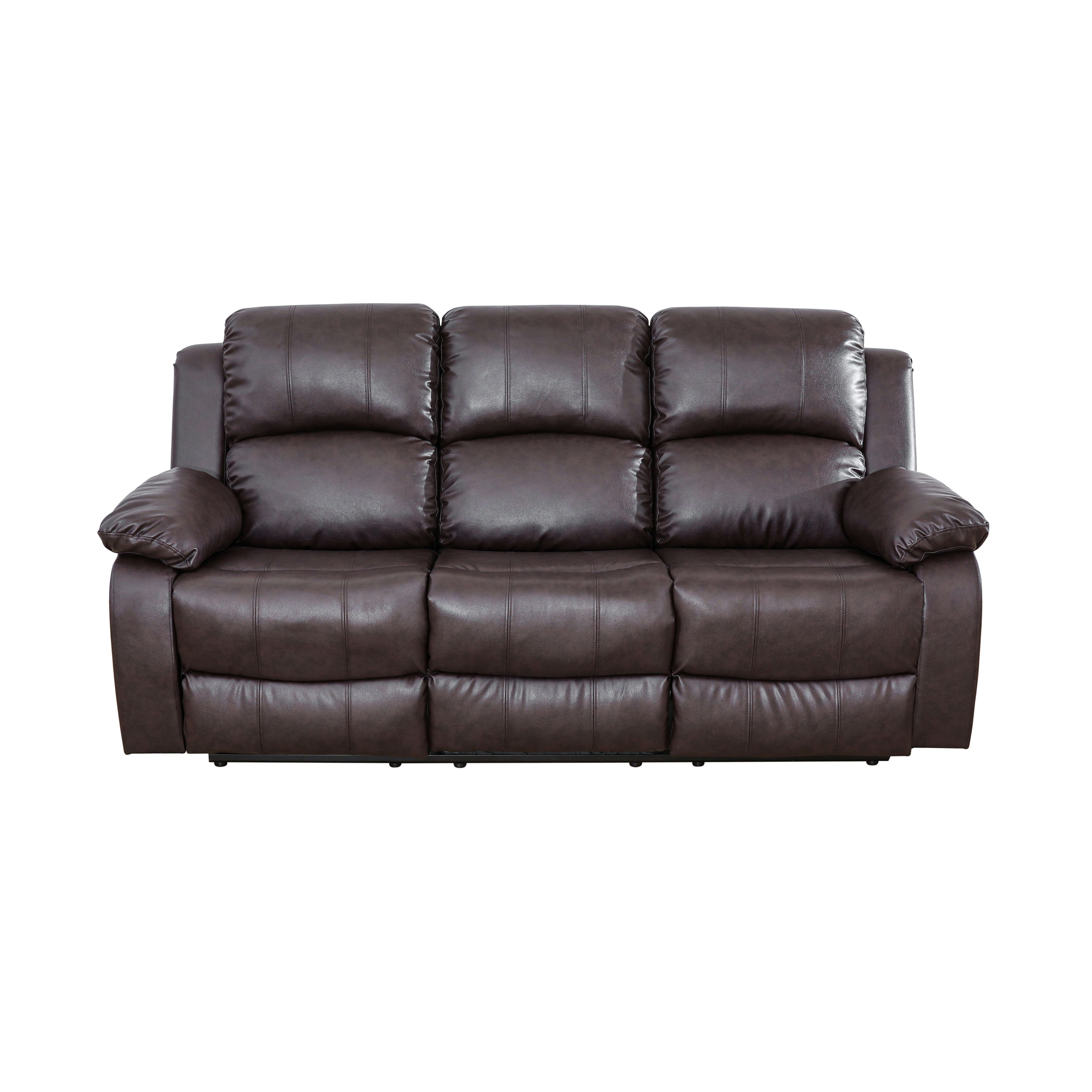 Latitude Run® 79" Premium Vegan Leather Reclining Living Room Sofa With ...