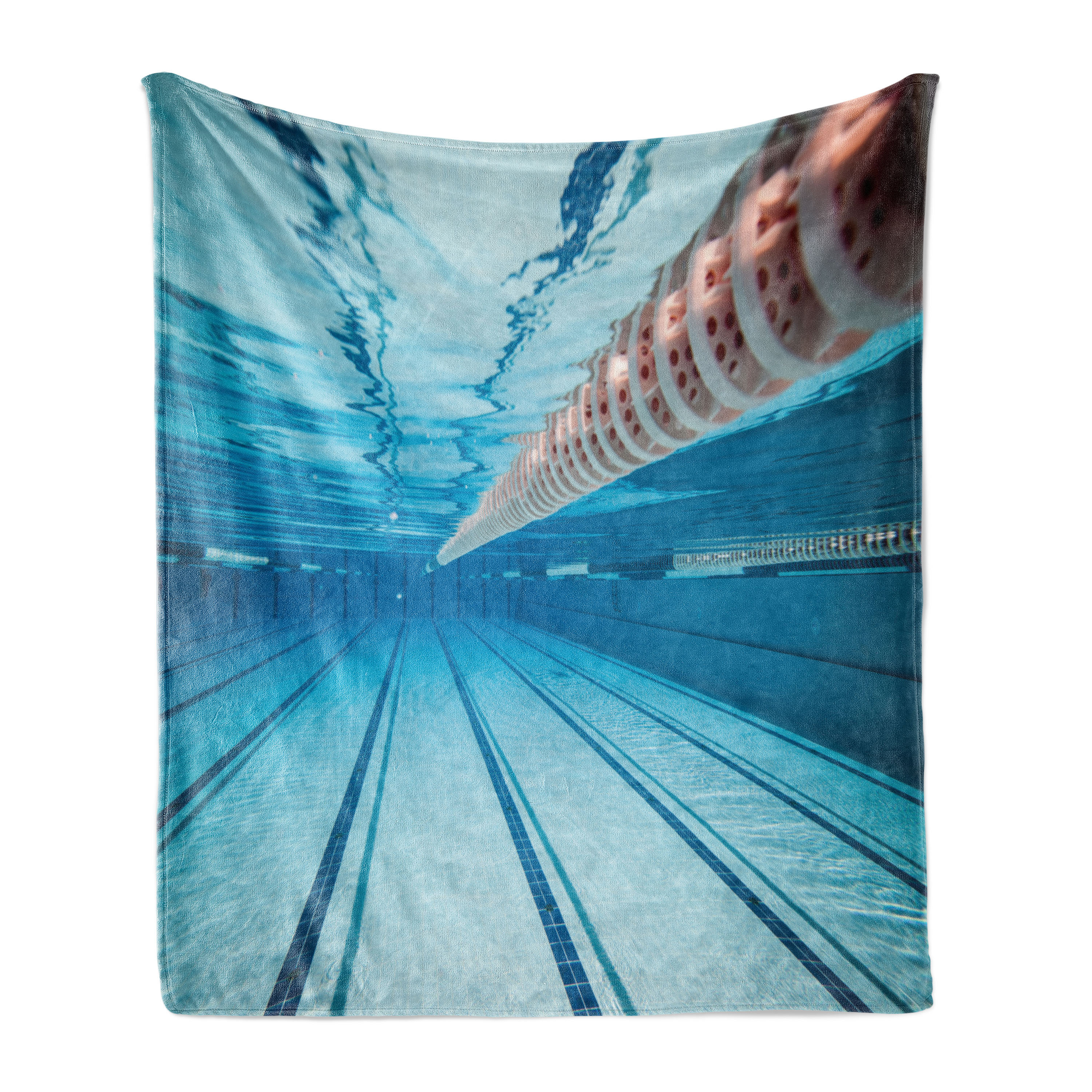 Ambesonne Hobby Fleece Throw Blanket Swimming Pool Sports View Sky Blue ...