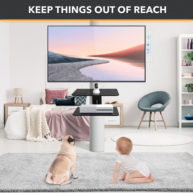 Latitude Run® NO Drill Pillar/Wall Floating Shelves,Holds 40lbs,Fits 8 ...