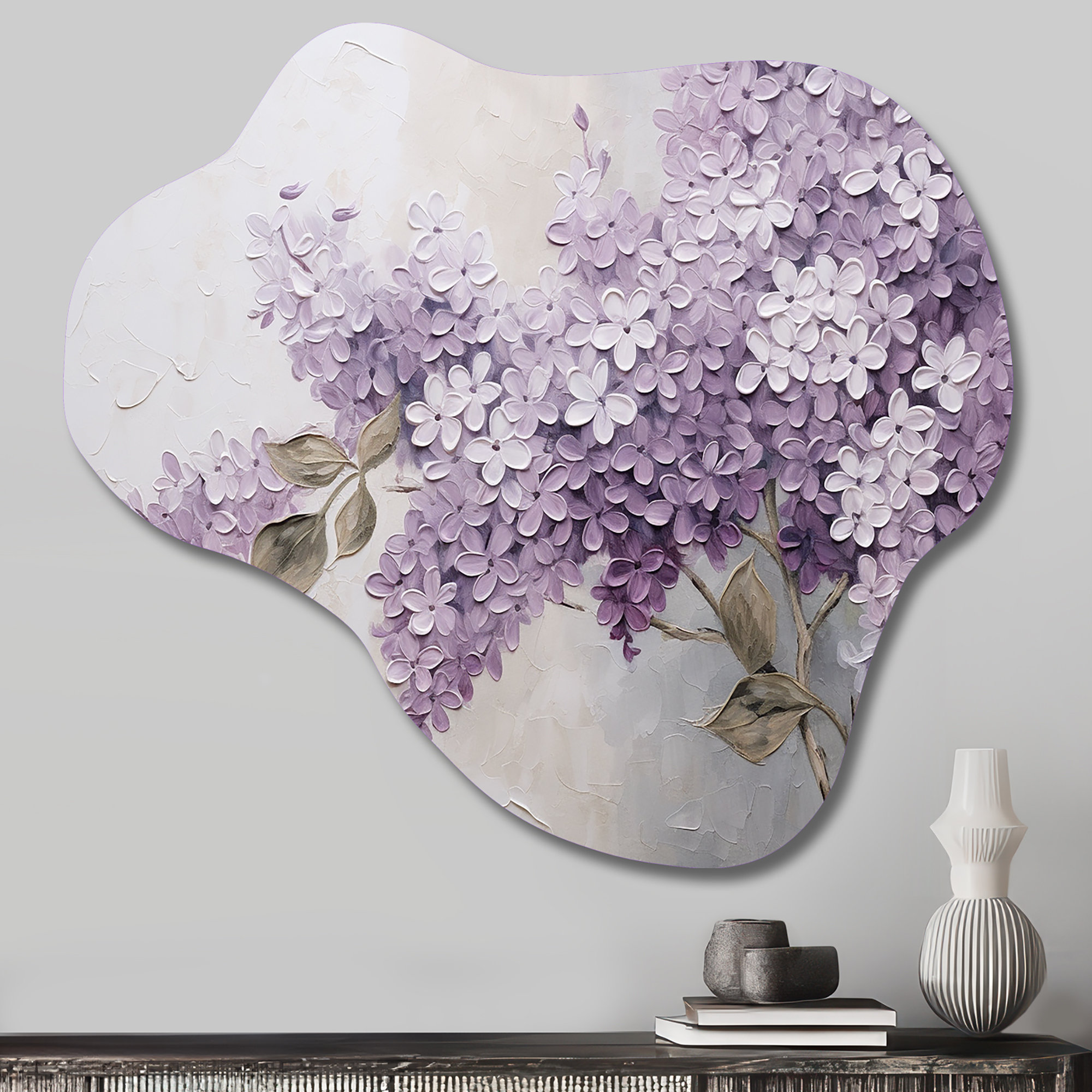 Lark Manor™ Beautiful Lilac Dreamscape - Lilacs Cloud Shape Asymmetric ...