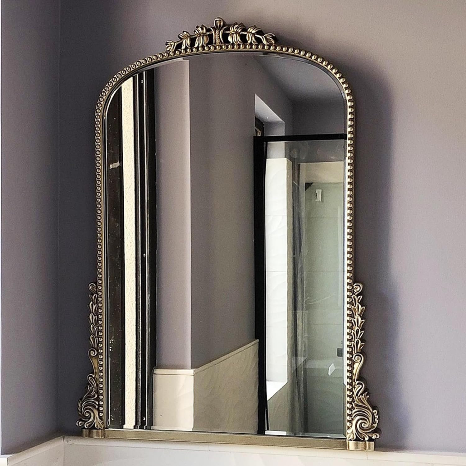 Rosalind Wheeler Edmead Arch Retro Victorian Gold Arch Wall Mirror ...