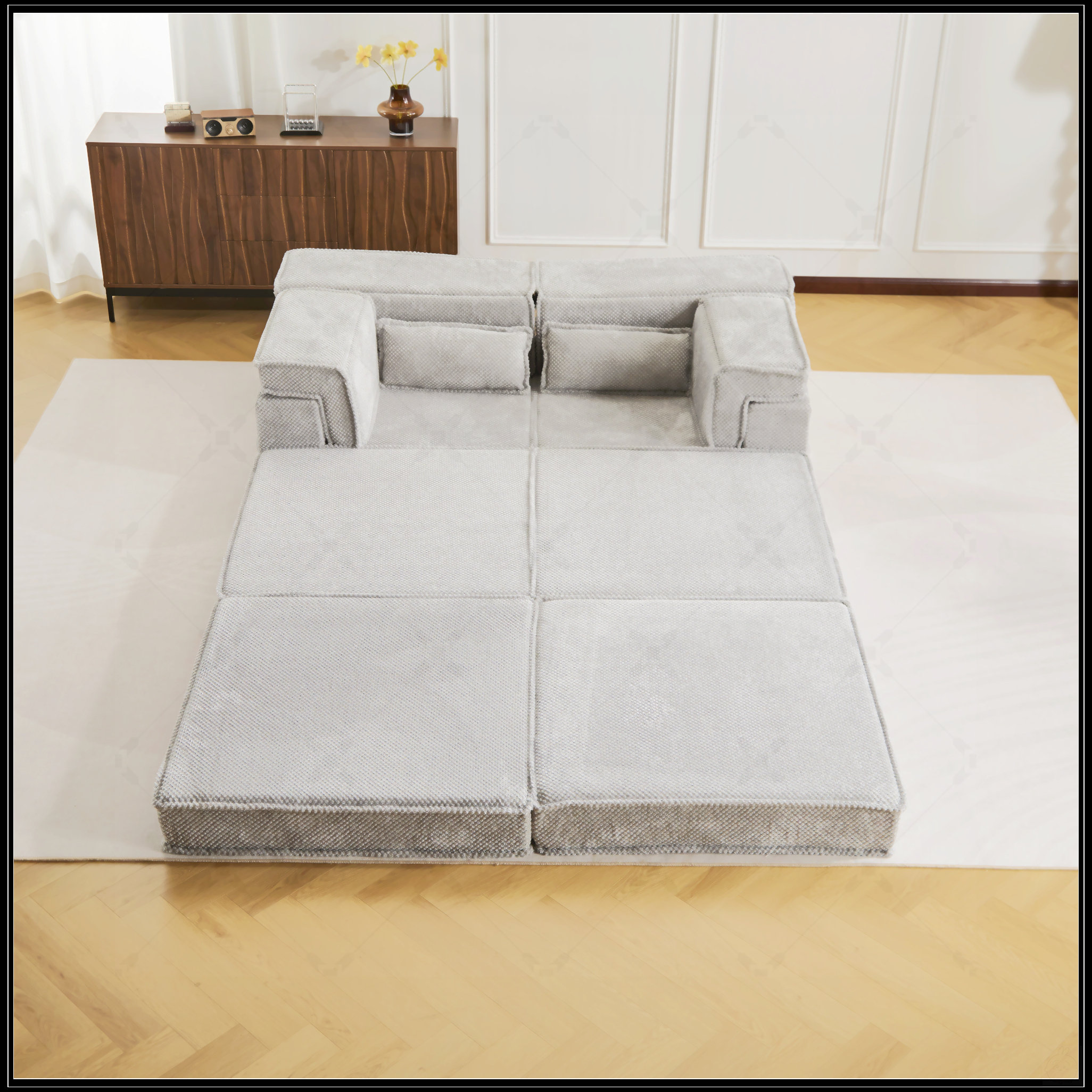 Latitude Run® Convertible Modular Sectional Mahjong Sofa, No Assembly ...