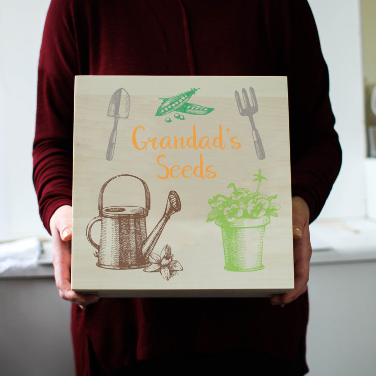 East Urban Home Personalised Seed Solid Wood Box | Wayfair.co.uk