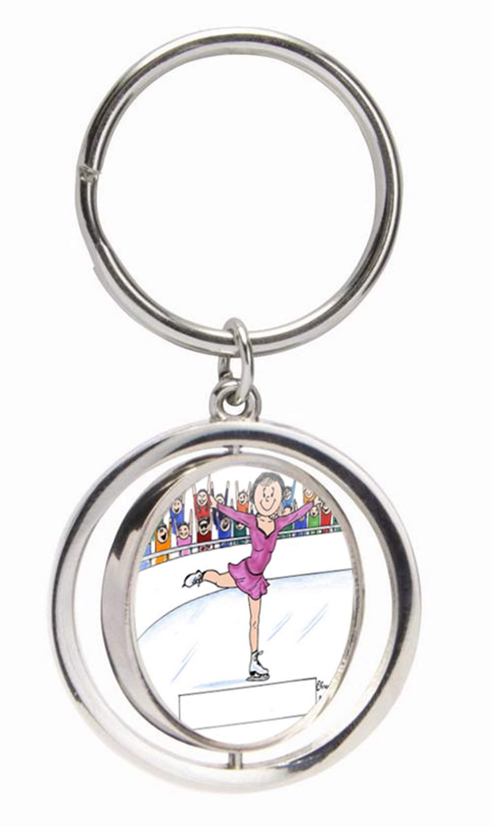 Printed Perfection Personalized Ice Skater - Female Small Spinning Key ...