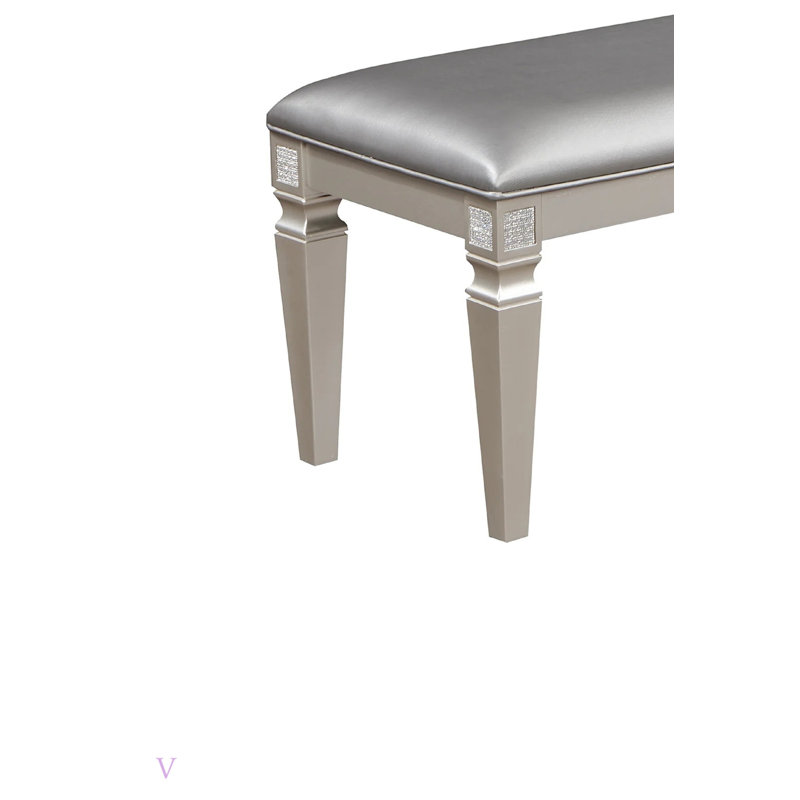 Everly Quinn Modern Glam Long Bench Upholstered Seat | Wayfair
