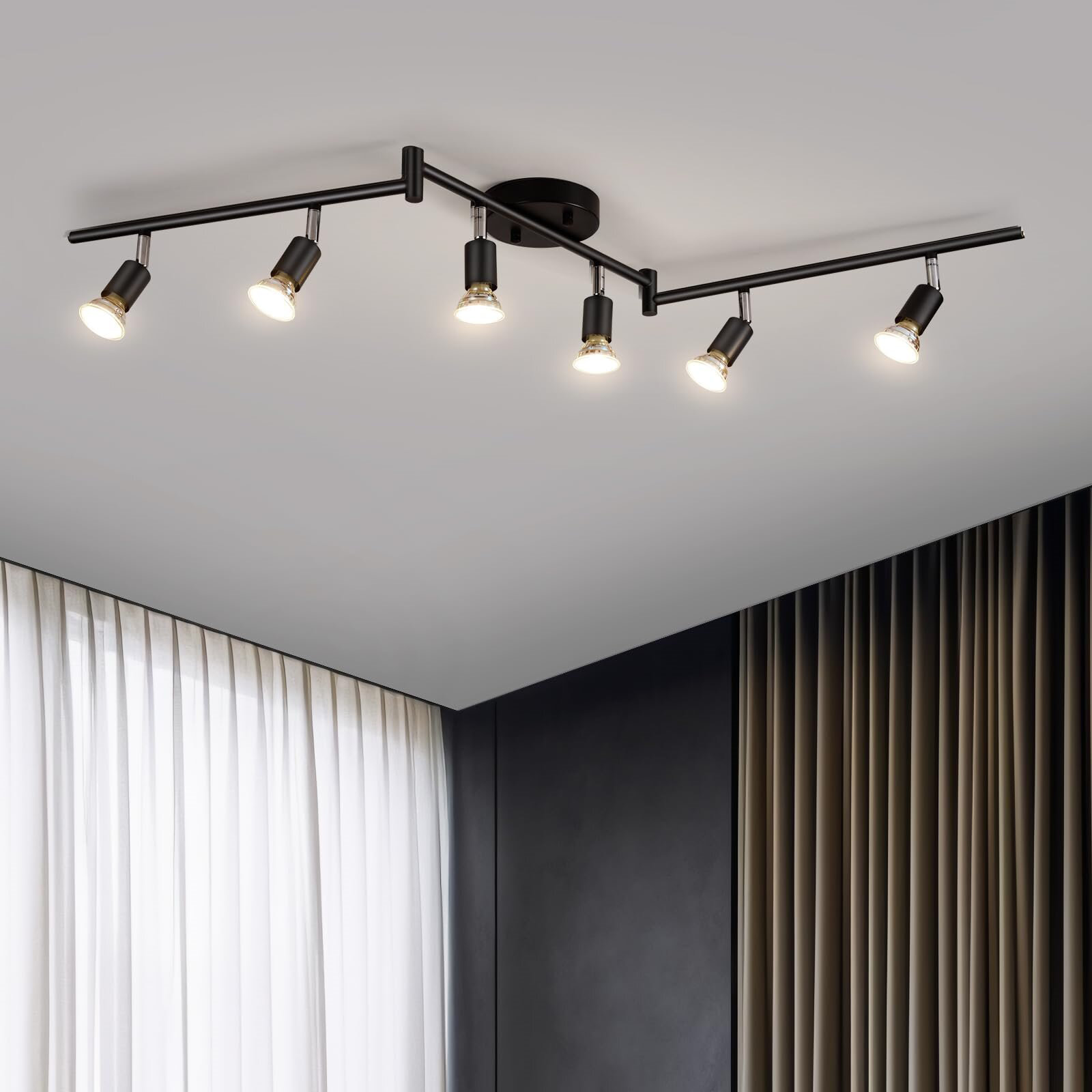 OLHAV 6 Light LED Track Lighting Kit,Bulbs Not Included - Wayfair Canada