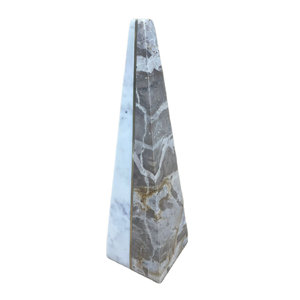 Sagebrook Home Pompano Large Beige And White Marble Pyramid | Wayfair