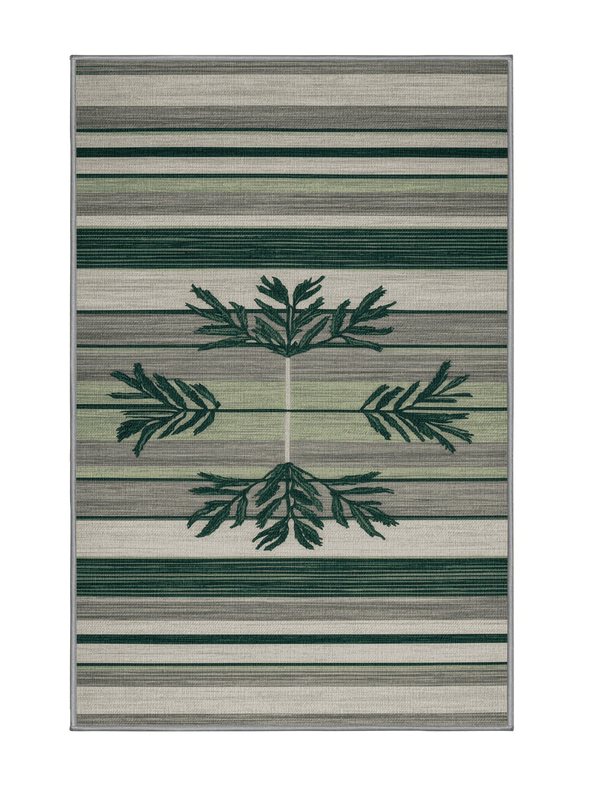 Longshore Tides Washable Eucalyptus Light Gray Striped Area Rug | Wayfair