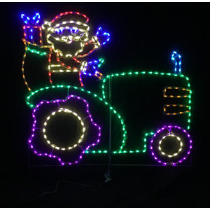 Lori's Lighted D'Lites Santa Claus Driving Tractor Christmas Holiday ...