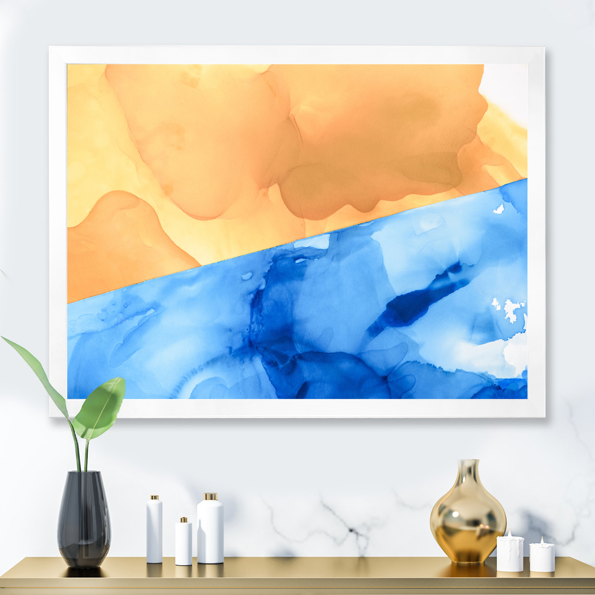 Wrought Studio Blue & Yellow Mixing Liquid Ink " Blue And Yellow Mixing ...